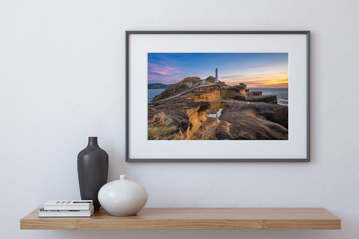 Castlepoint Lighthouse Sunrise Rocks | Fine Art Prints | Canvas ...