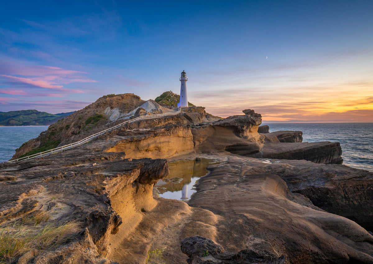 Castlepoint Lighthouse Sunrise Rocks | Fine Art Prints | Canvas ...