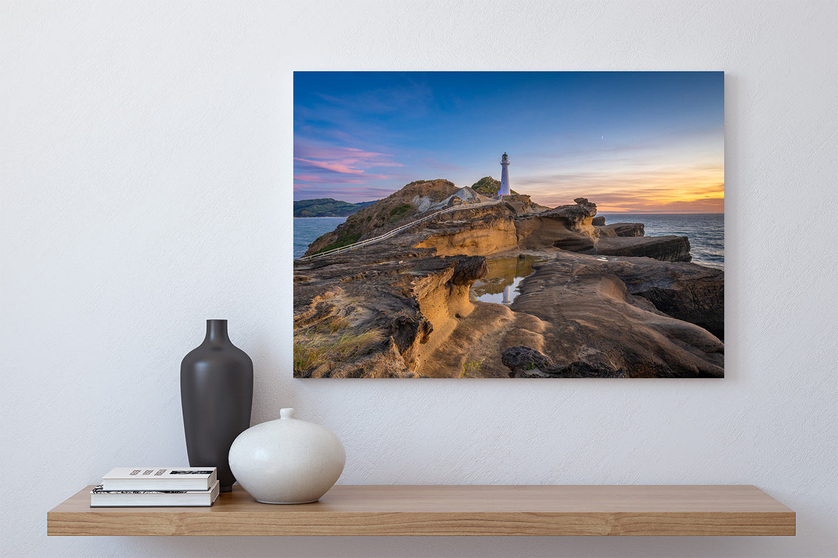 Castlepoint Lighthouse Sunrise Rocks | Fine Art Prints | Canvas ...
