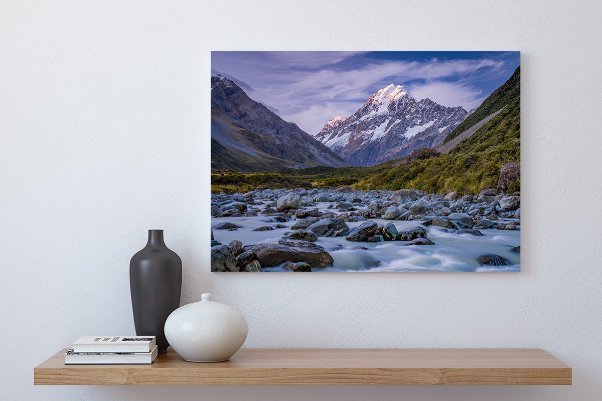 Aoraki Mt Cook Hooker River Dusk | NZ Fine Art Prints | Canvas – Meghan ...